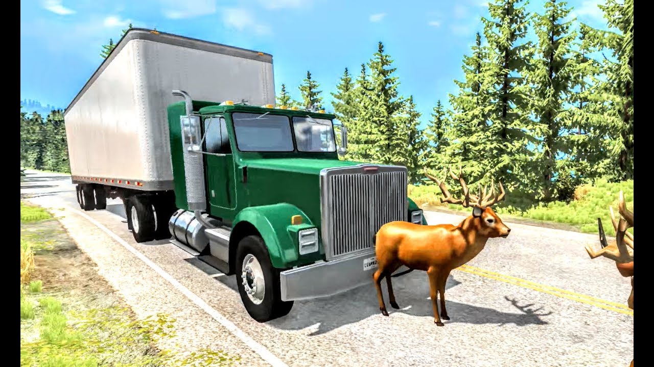 Road Kill - Cars Hitting Deer - BeamNG.Drive - YouTube