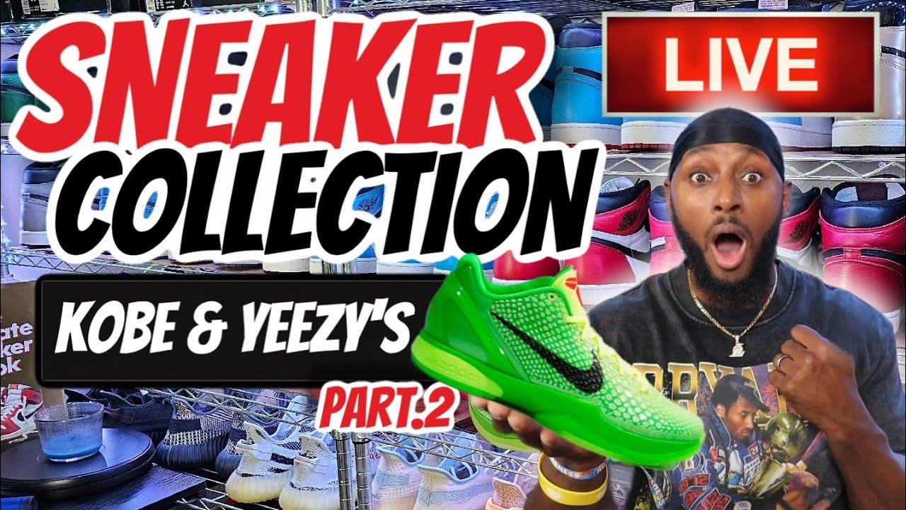 MY ENTIRE SNEAKER COLLECTION LIVE! PART 2 - KOBE & YEEZYS - YouTube