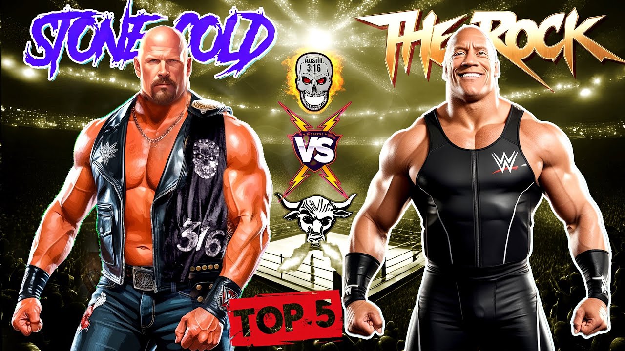 Stone Cold Steve Austin Vs. The Rock / Best of 5 matches in 5 different ...