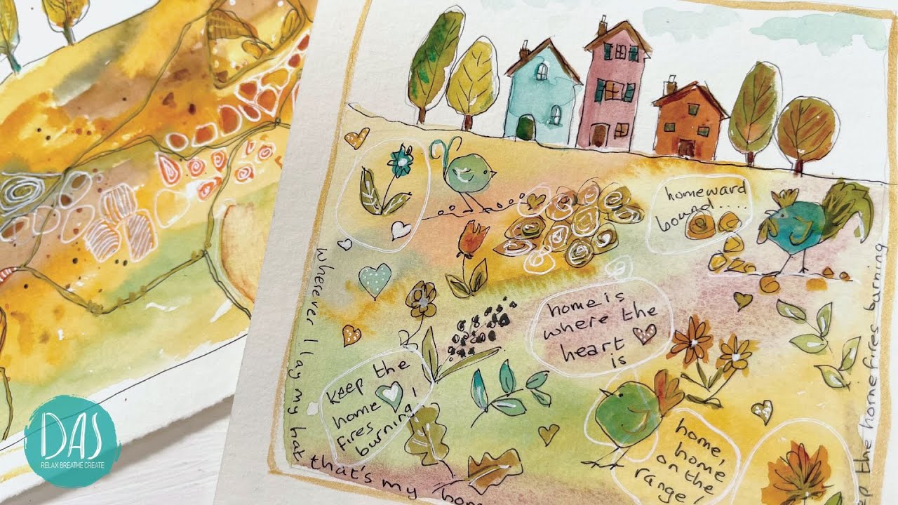 How to Paint a Whimsical Landscape - Quick and Easy Watercolor for ...