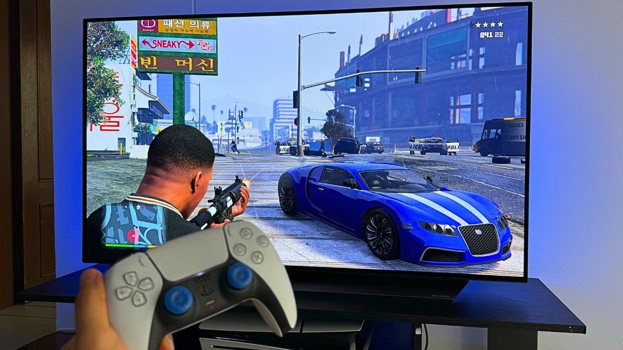 Gta V PS5 Slim Gameplay 4K 60 FPS Test | LG OLED C2 Best Gaming TV ...