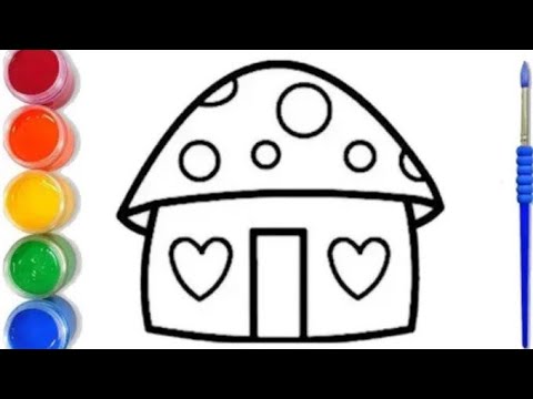 How to draw a cute and easy hut I easy drawing activity | colourful ...