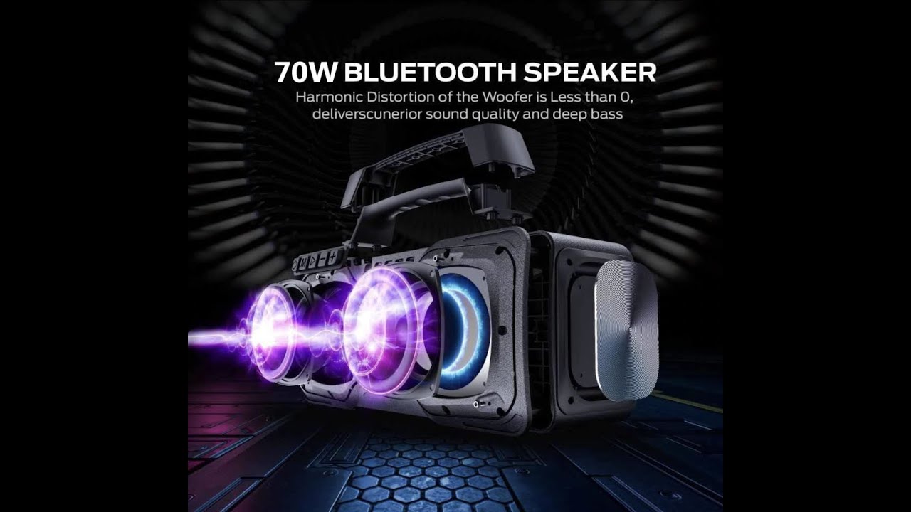 BUGANI M118 Portable Bluetooth Speaker 70W High Volume,Microphone Input ...