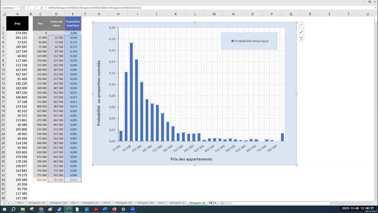 Histogramme : analyse avec Excel - YouTube