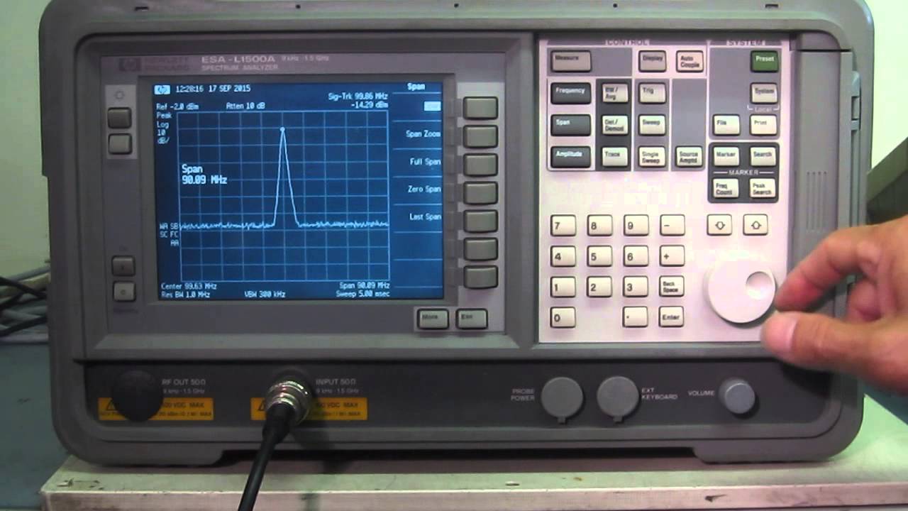 HEWLETT PACKARD ESA-L1500A SPECTRUM ANALYZER 動作確認 - YouTube