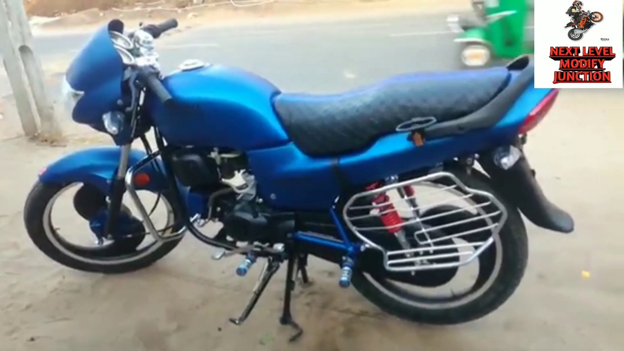 HERO HONDA PASSION MODIFIED INTO ROYAL BLUE COLOUR & INSTALL HAYABUSA ...