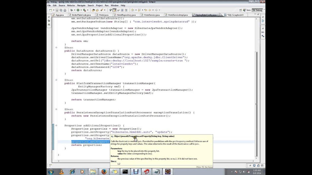 SPRING HIBERNATE SHOW SQL DEMO - YouTube