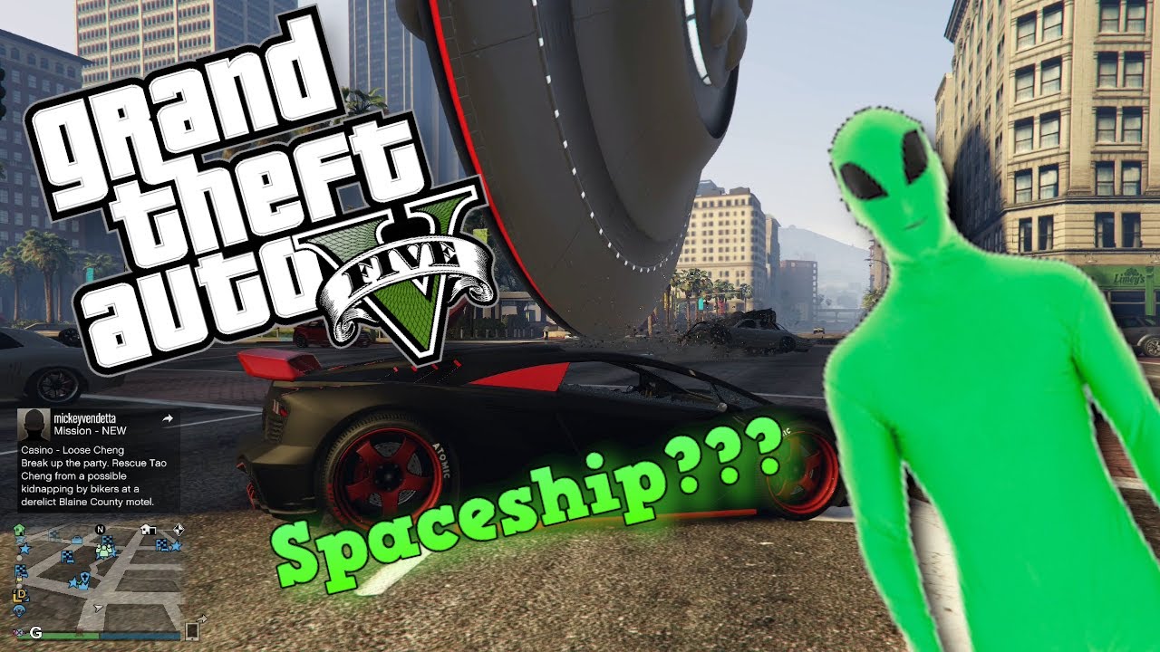 GREEN ALIEN GANG, Spaceship in GTA 5 Online??? - YouTube