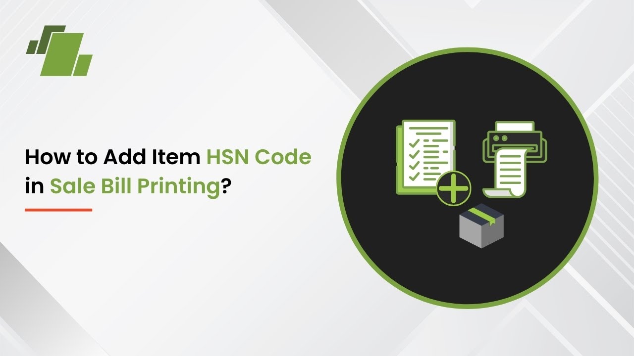 How to Add Item HSN Code in Sale Bill Printing ? - YouTube