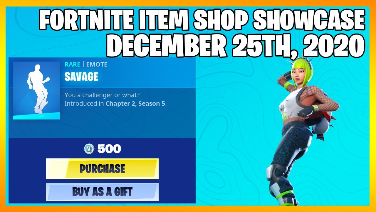 Fortnite Item Shop *NEW* SAVAGE EMOTE! [December 25th, 2020] (Fortnite ...