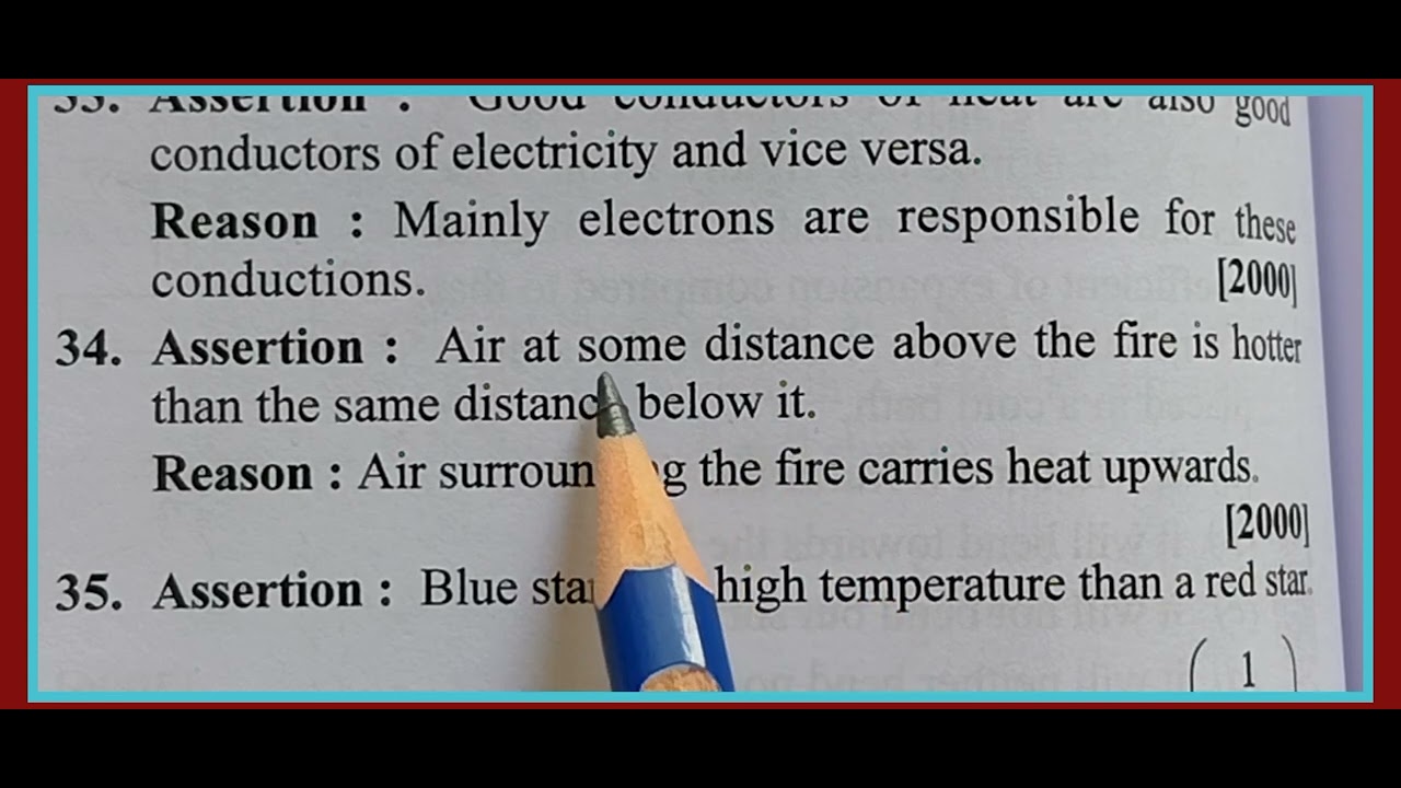 11 Physics Assertion and Reasoning Questions Answer Ch-11 Thermal ...
