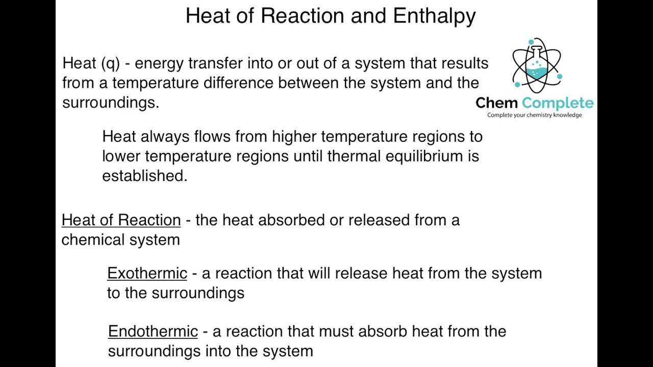 Heat of Reaction and Enthalpy - YouTube