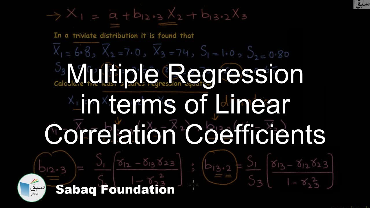 Multiple Regression In Terms Of Linear Correlation Coefficients