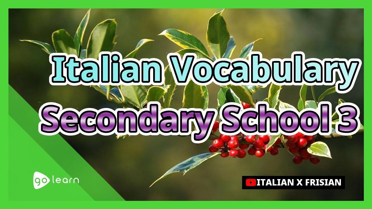Italian Vocabulary Secondary School 3 | Golearn - YouTube