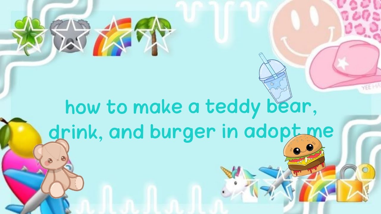 how to make a teddy bear, drink, and burger in adopt me!! #viral # ...