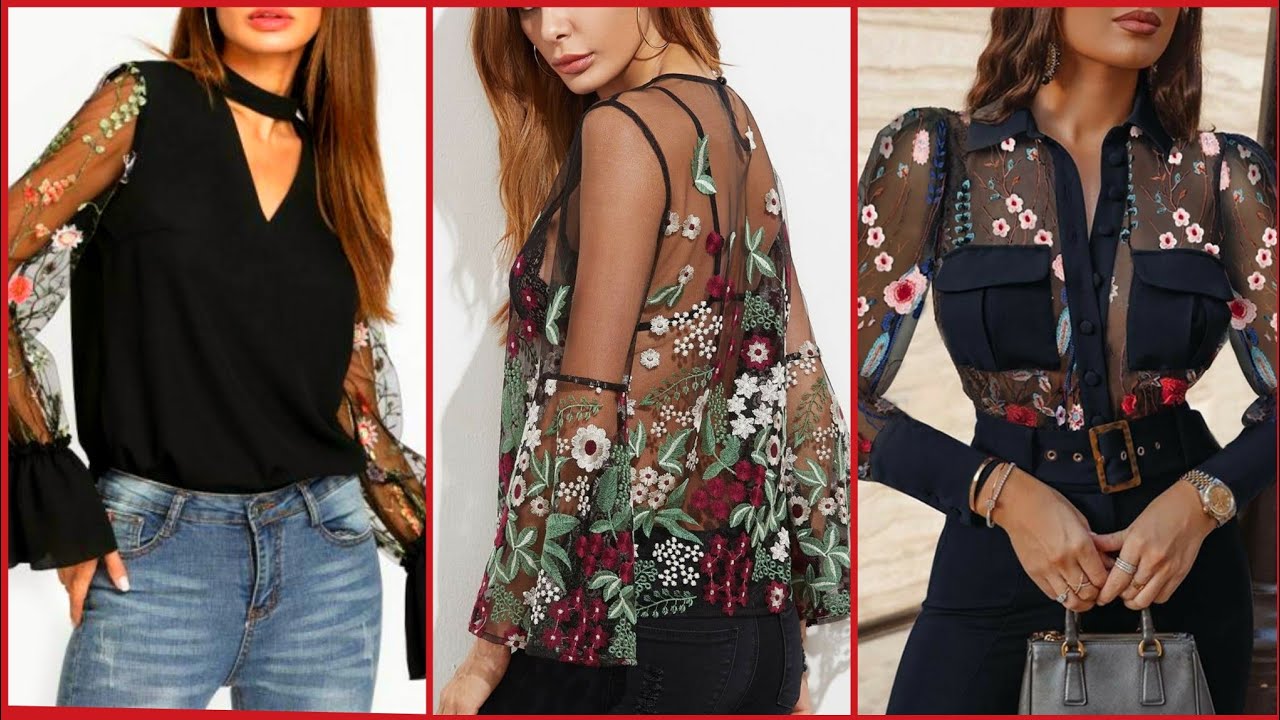 Lace And Lace Decorated Blouse Designs For Party And Evening Wear 2020 ...