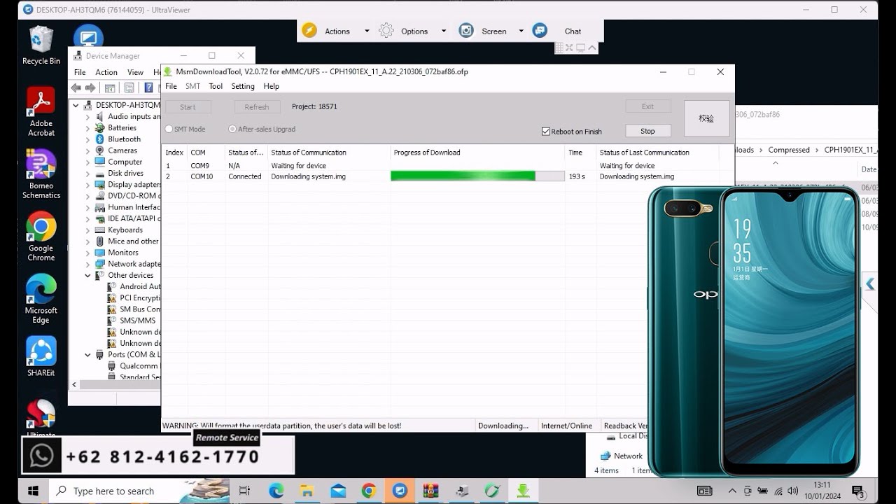 Oppo A7 (CPH1901) Flashing Reset PIN/FRP, Fix Stuck Recovery, Error ...