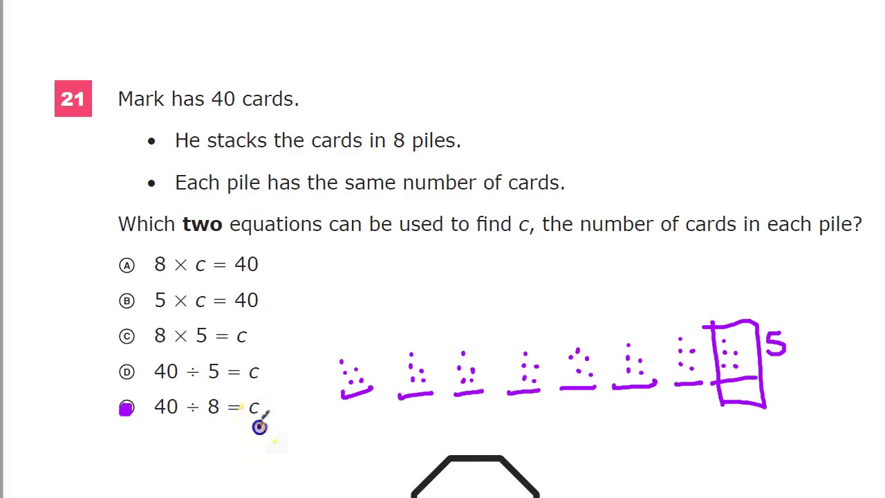 Question 21 - Grade 3 Math - TNReady Practice Test - YouTube