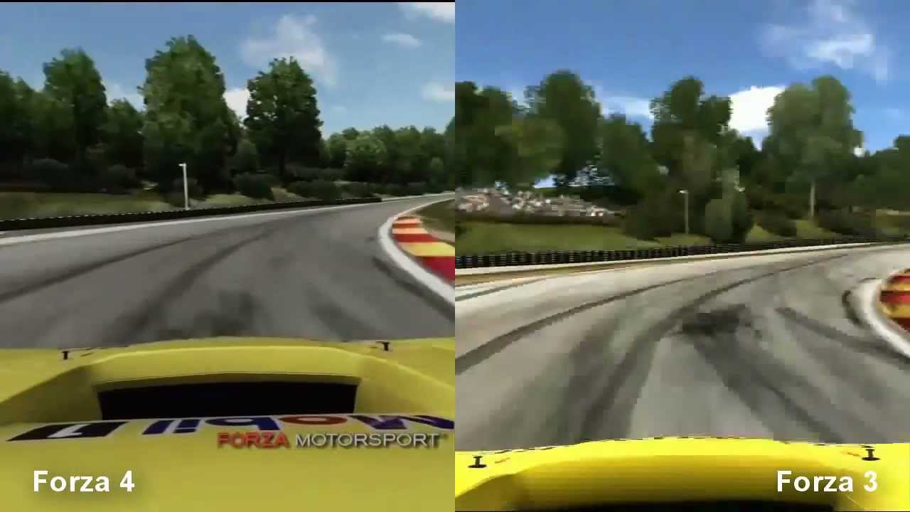 Comparaison du circuit Road America Forza 3 VS Forza 4 - YouTube