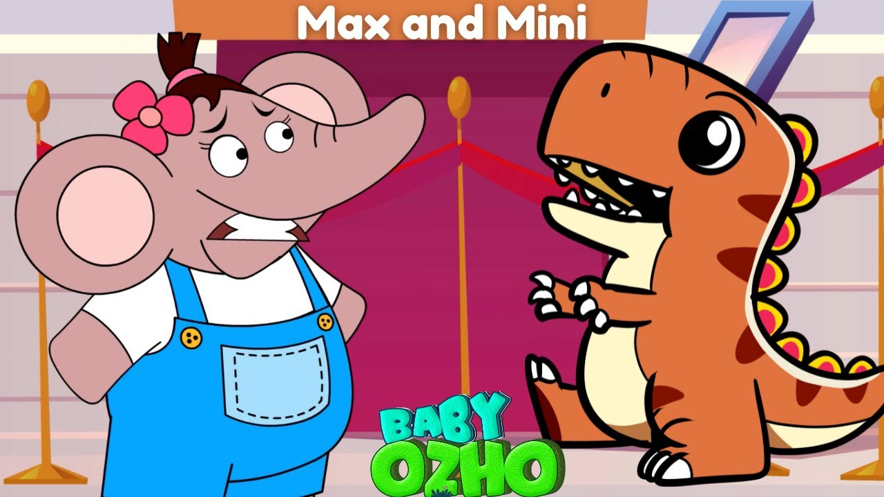 Max and Mini Visited the Museum to see Dinosaurs | Baby Ozho Cartoon ...