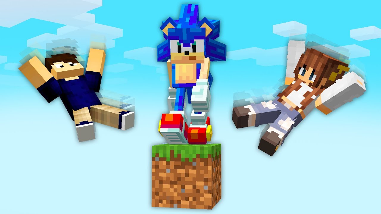 APENAS UM BLOCO COM O SONIC NO MINECRAFT! - YouTube