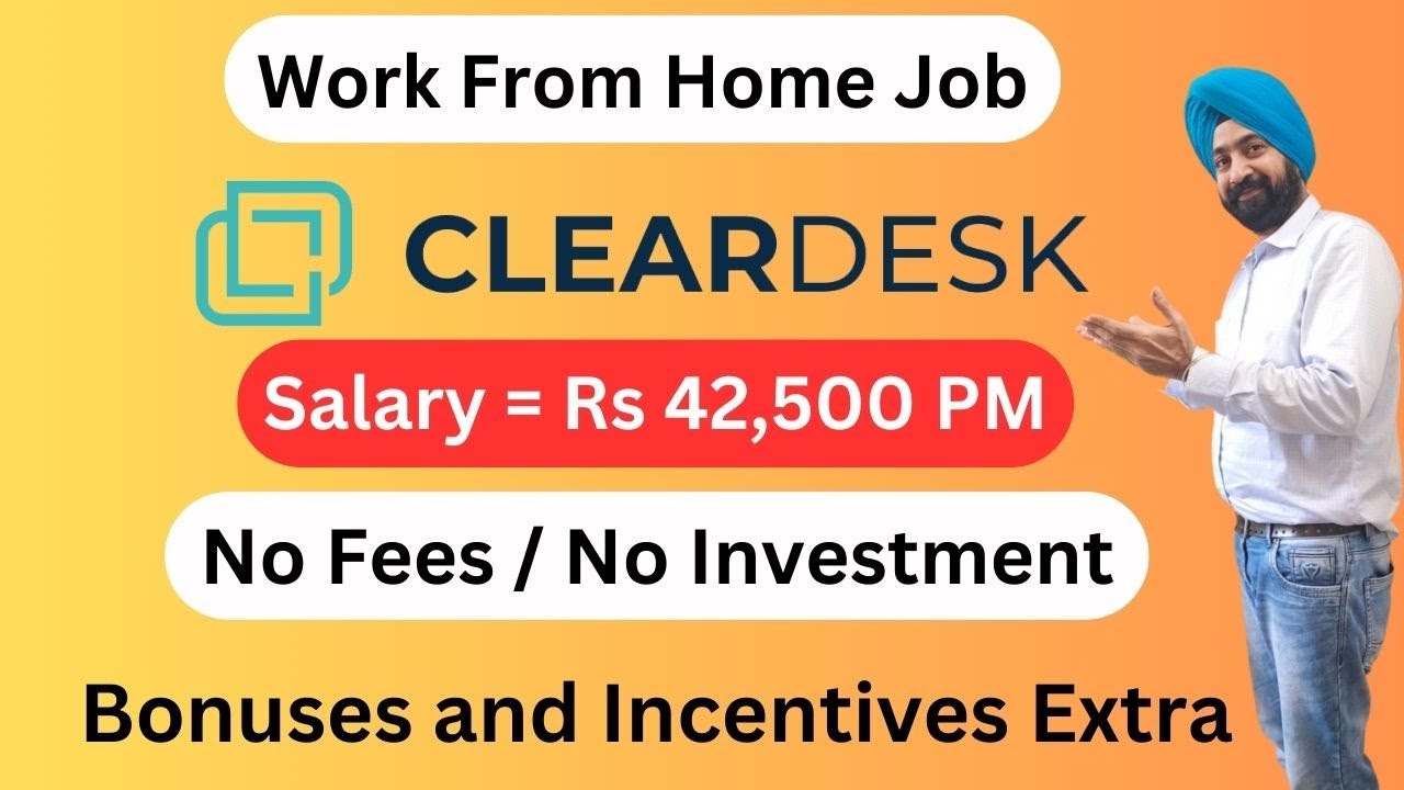 Work From Home Job | Clear Desk Hiring | Remote Jobs | Freshers Jobs ...
