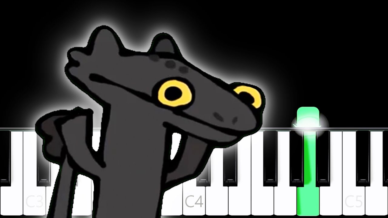 Toothless Dancing Meme Song | RIGHT HAND Piano Tutorial - YouTube