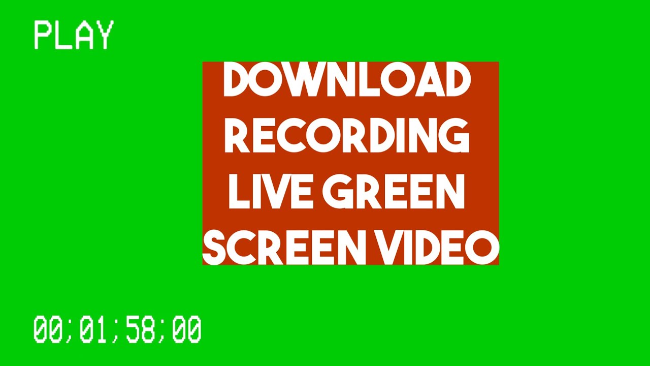 VHS Time Code Green Screen - YouTube
