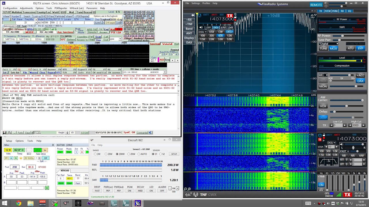 Flex 6700 6500 6300 SmartSDR ALE400 MultiPSK Demo - YouTube