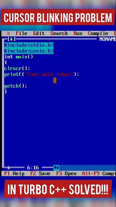 Cursor Blinking Problem Solved in turbo c++ #shorts - YouTube