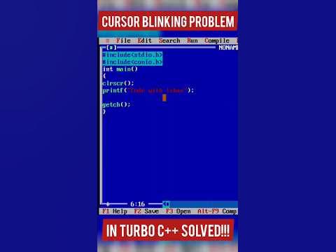 Cursor Blinking Problem Solved in turbo c++ #shorts - YouTube