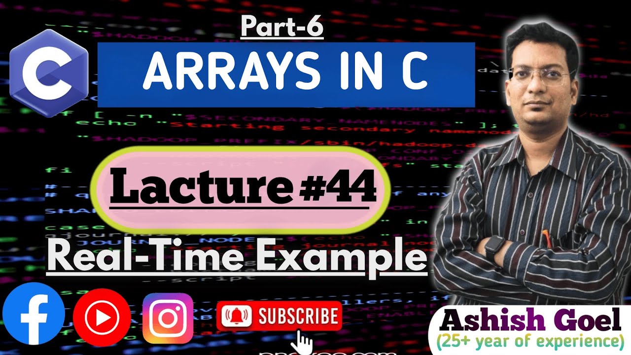 C_44 | Arrays in C | Real-Time Example | Part-6 | #array #coding # ...