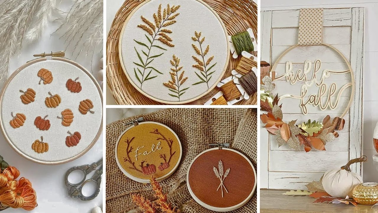 Charming Embroidery Hoop Ideas for Cozy Fall Home Décor - YouTube