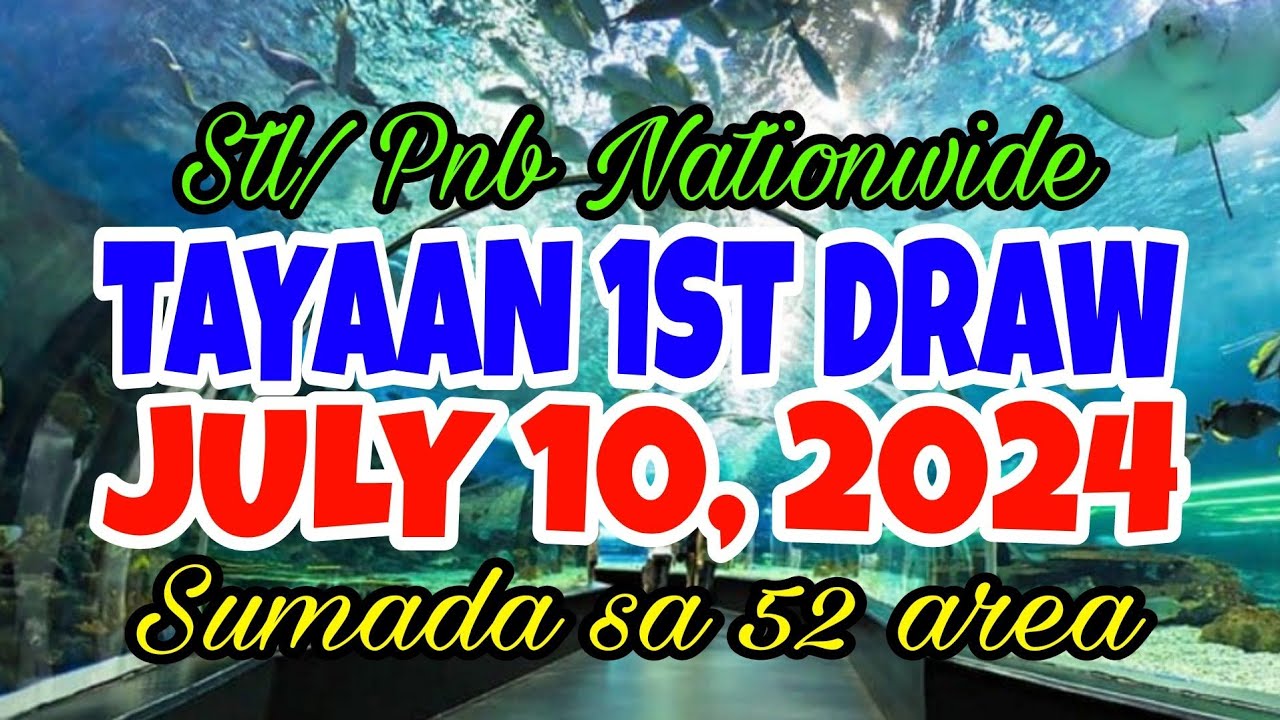 TAYAAN 1ST DRAW/ JULY 10, 2024/ SUMADA SA 52 AREA. - YouTube