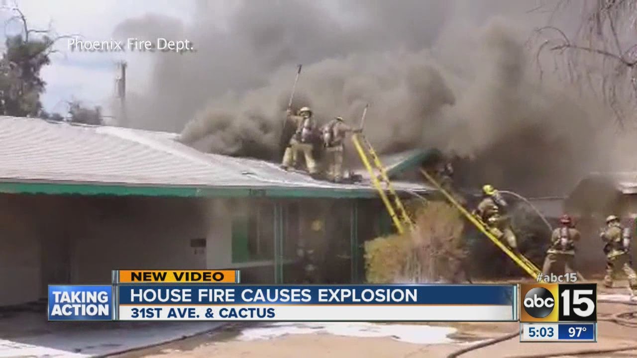 House fire causes explosion in N. Phoenix - YouTube