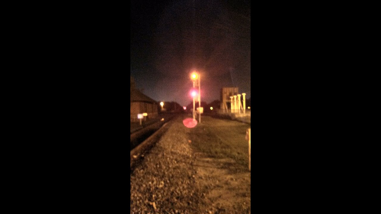 RARE Caboose Train At Night Comes Through Town - YouTube