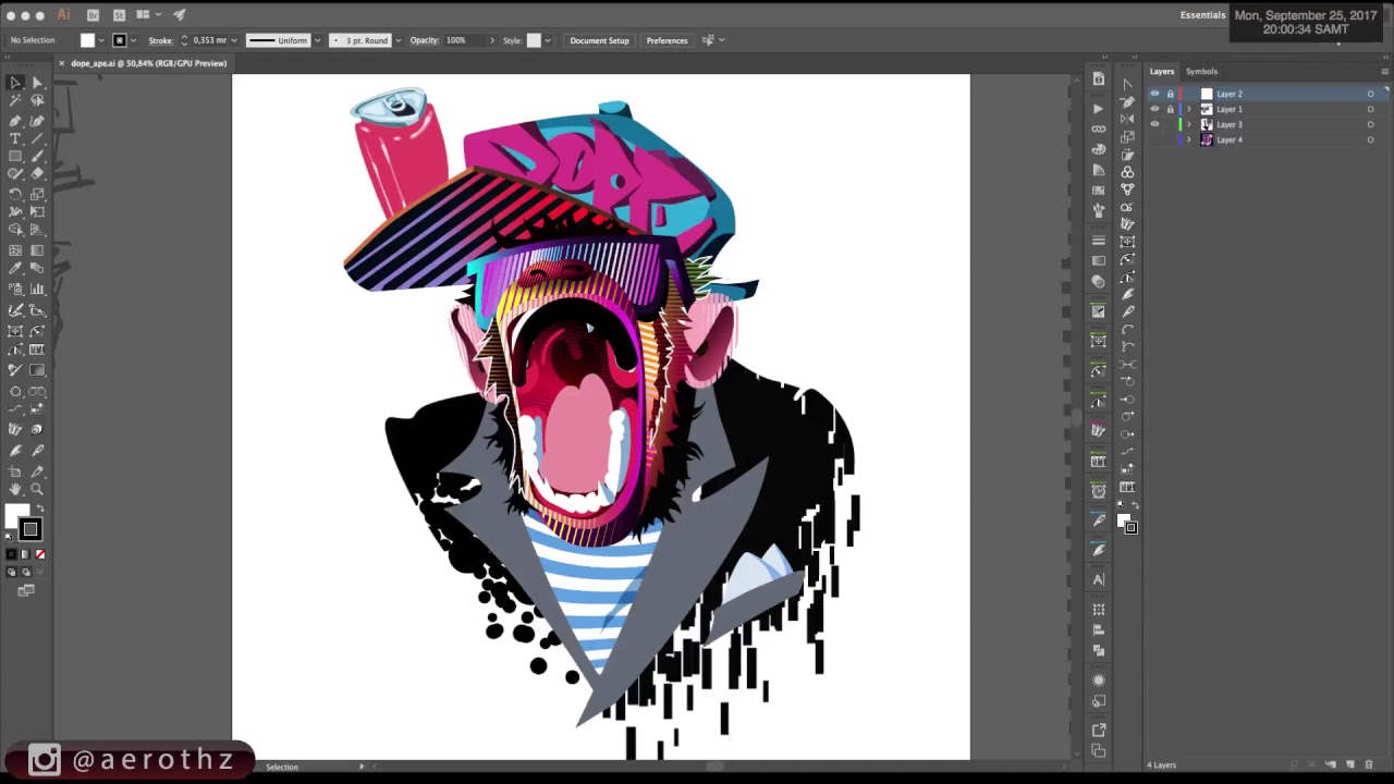 Dope Ape. Illustrator Drawing. Art. Sketch. Vector. Illustration - YouTube
