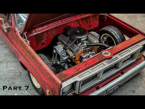 Detailing the SSD V8 Engine, Red GMC Shop Truck Build Part 7 Scale RC ...