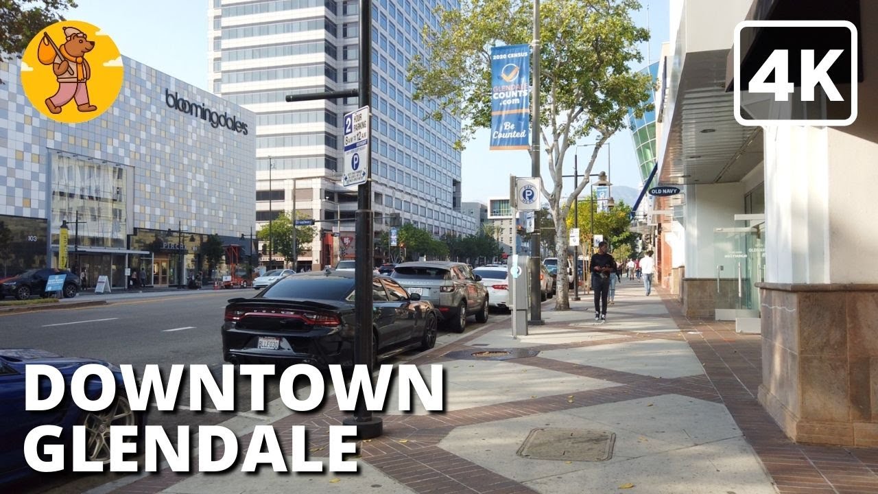 Downtown Glendale Walking Tour | 4k Ultra HD | 🔊 Binaural Sound - YouTube