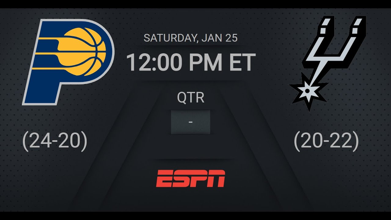 Indiana Pacers @ San Antonio Spurs Live Scoreboard - YouTube