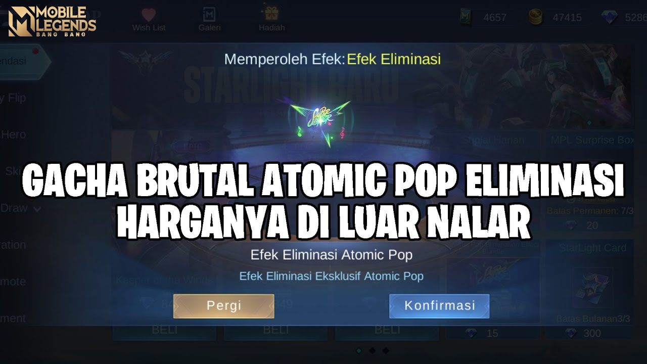 GACHA BRUTAL EFEK ELIMINASI ATOMIC POP SAMPAI KENA MENTAL - MOBILE LEGENDS - YouTube