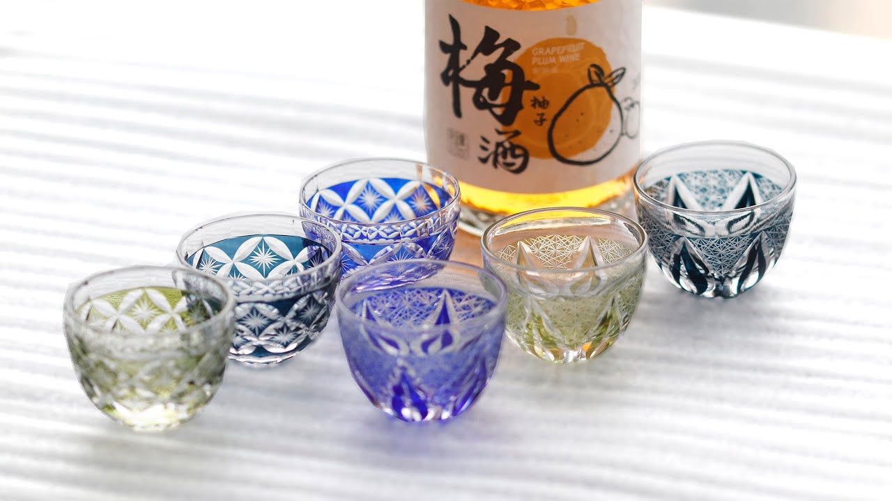 JINZHI Hand Cut And Colored Sake Glass Cup - YouTube