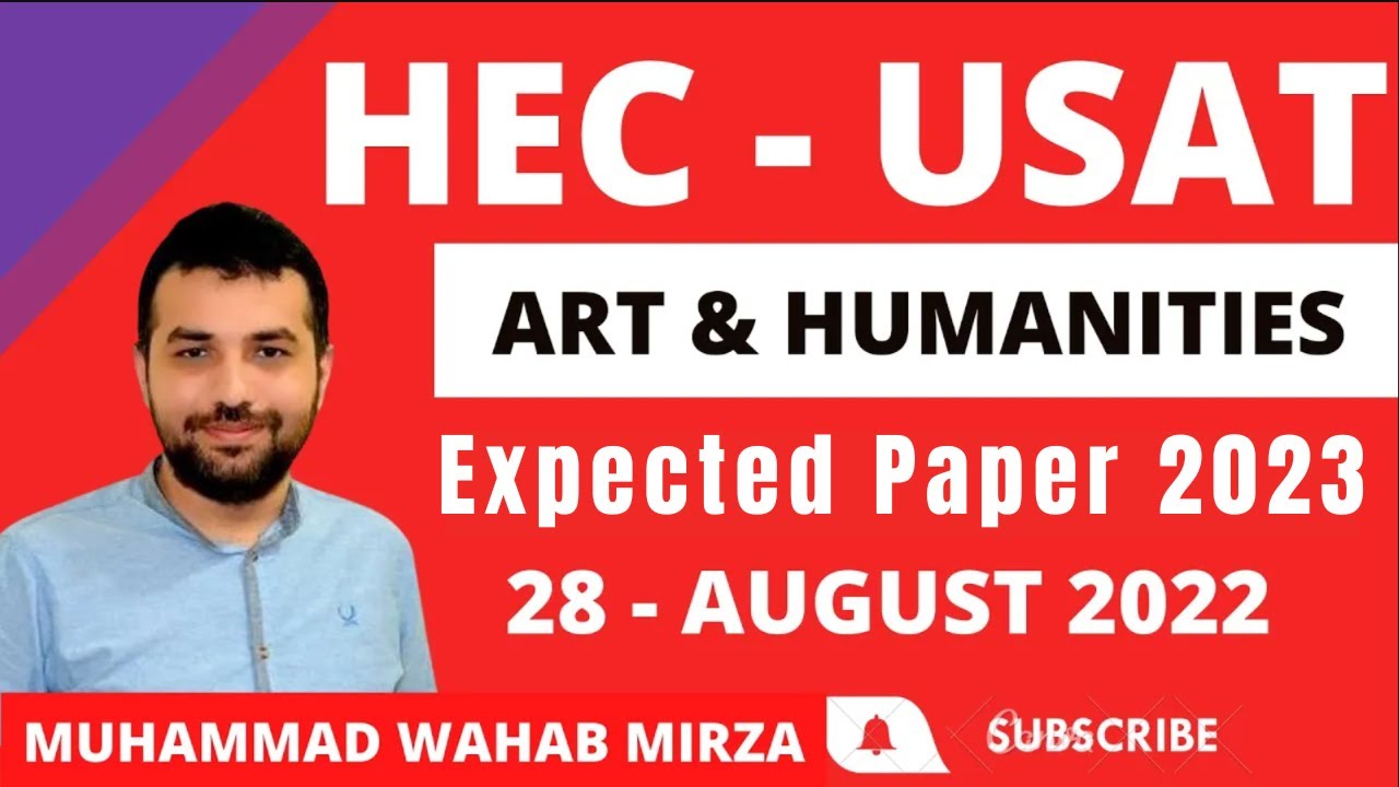 HEC USAT-ART & HUMANITIES Admission Test 28 August 2022. USAT CS Sample ...