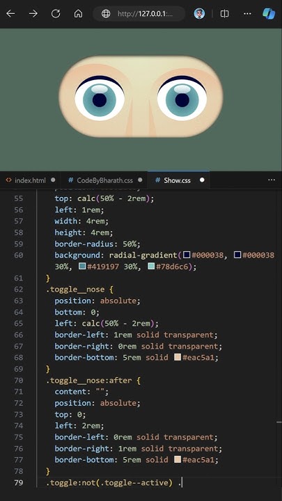Day 076 🤯css Face Toggle Animation Coding Frontend Programming Softwaredeveloper 