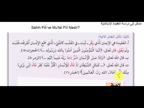 AİHL Mesleki Arapça Ders Kitabı: 12. Sınıf 12. sayfa (sahih ve mutel fiil nedir?) Dilbilgisi anlatım