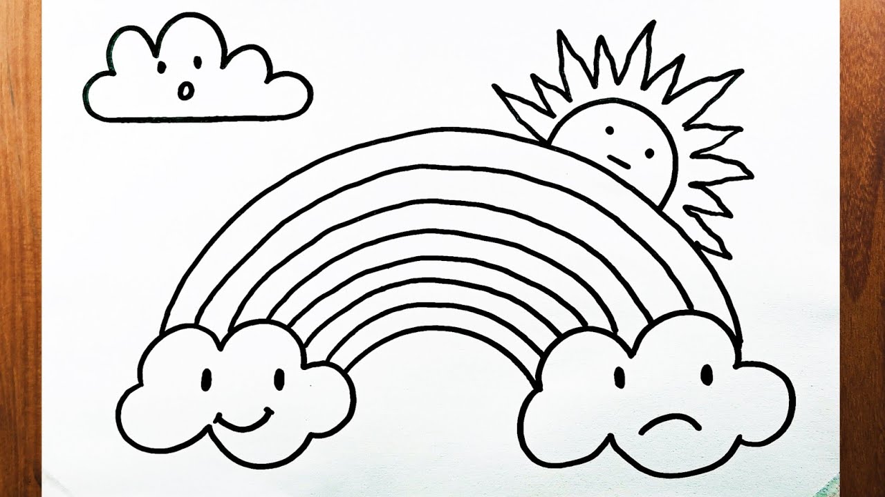 How To Draw Cute Rainbow Easy Step by Step || Cute Rainbow drawing ...