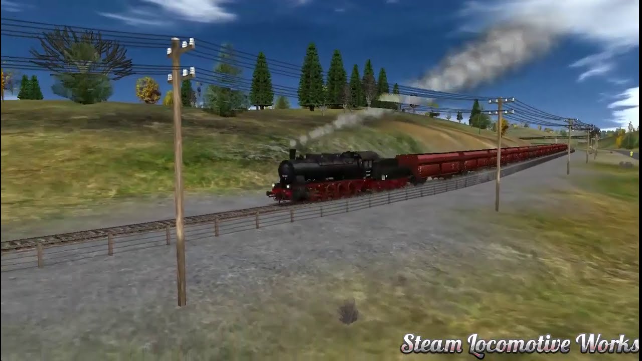 BR57 with freight train [Trainz] - YouTube