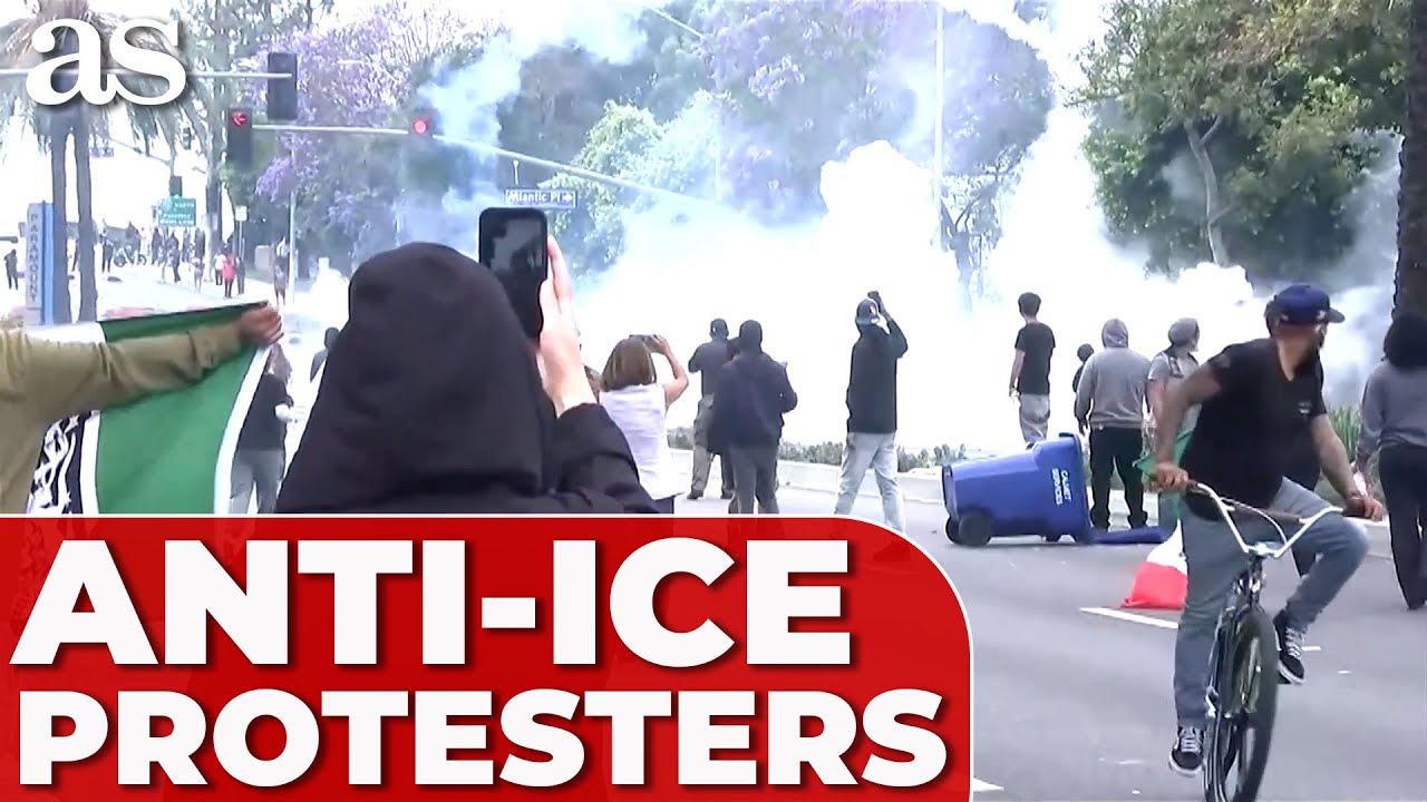 RISE IN TENSIONS: Protesters against ICE battle police again in Los ...