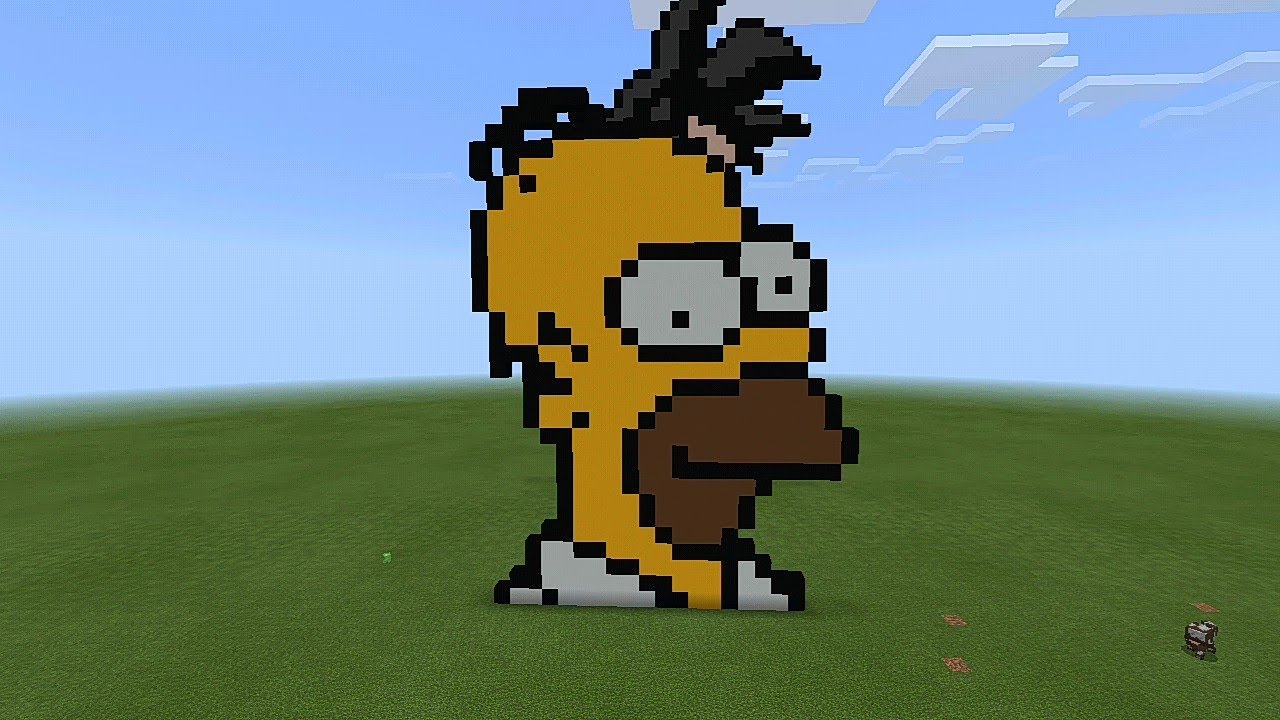 Minecraft Pixel Art - Homero Simpson - YouTube