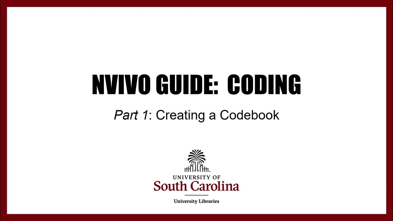 NVivo Coding (creating a codebook) Part I - YouTube